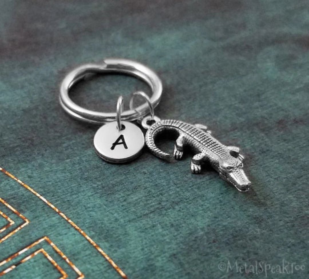 Alligator Keychain SMALL Crocodile Keychain Pendant Keychain Engraved ...