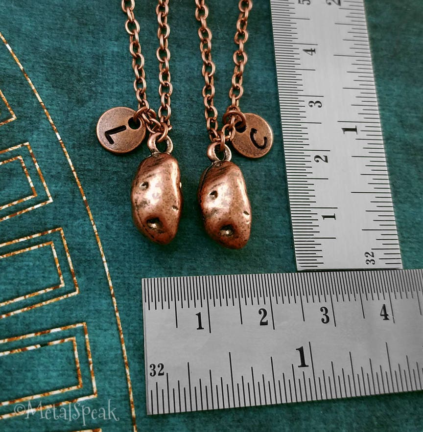 Sweet Potato Keychain SET of 2 SMALL Copper Potato Charm Keychains ...