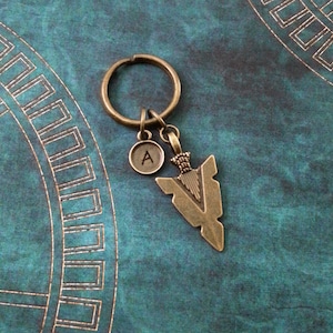 Arrowhead Keychain SMALL Bronze Arrowhead Keyring Personalized Keychain ...