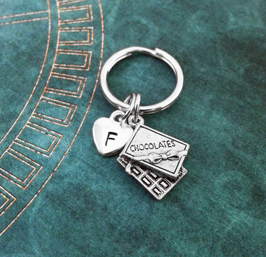 Chocolate Keychain, SMALL Box of Chocolates Charm, Personalized Key ...