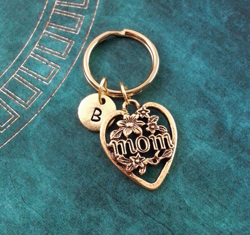 Mom Keychain, Personalized Key Ring, Mom Heart Keychain, Mother's Day ...