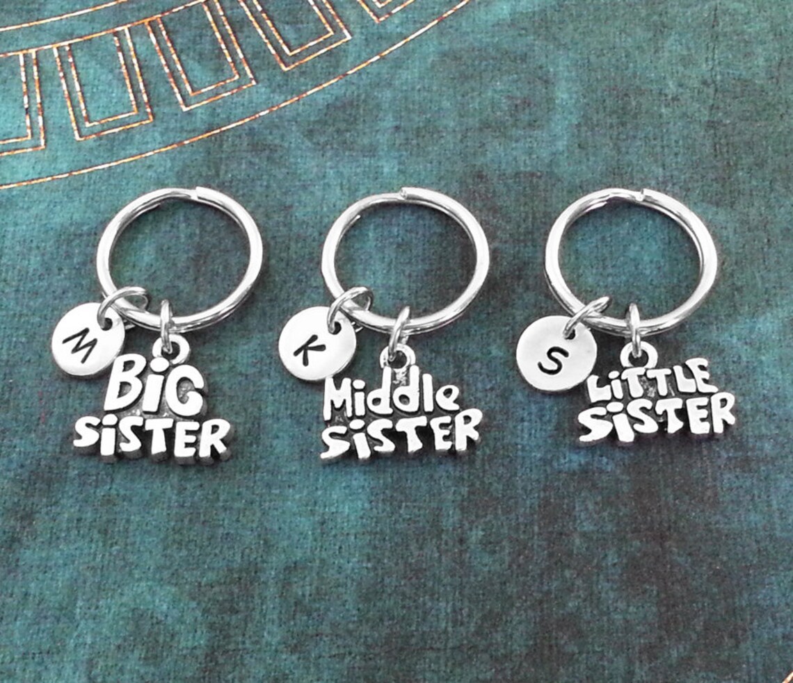 Sister Keychains SMALL Little Sister Keychain Big Sister Keychain ...