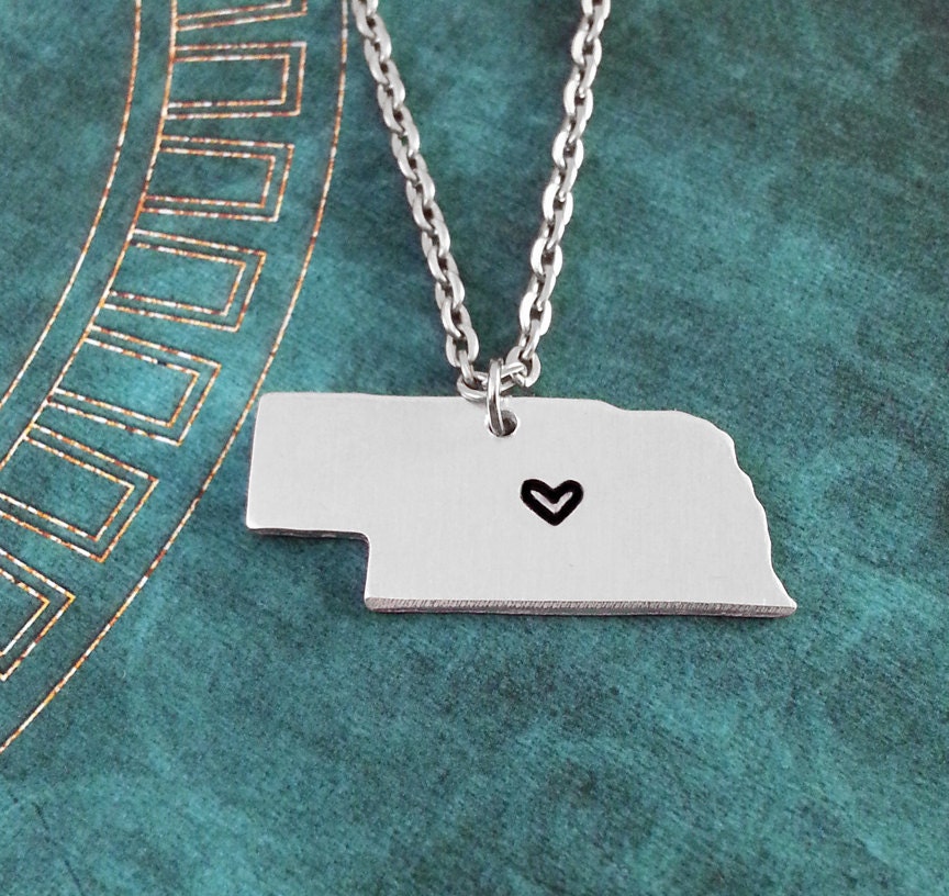 Nebraska Keychain Personalized Hand Stamped Nebraska Keyring Long ...