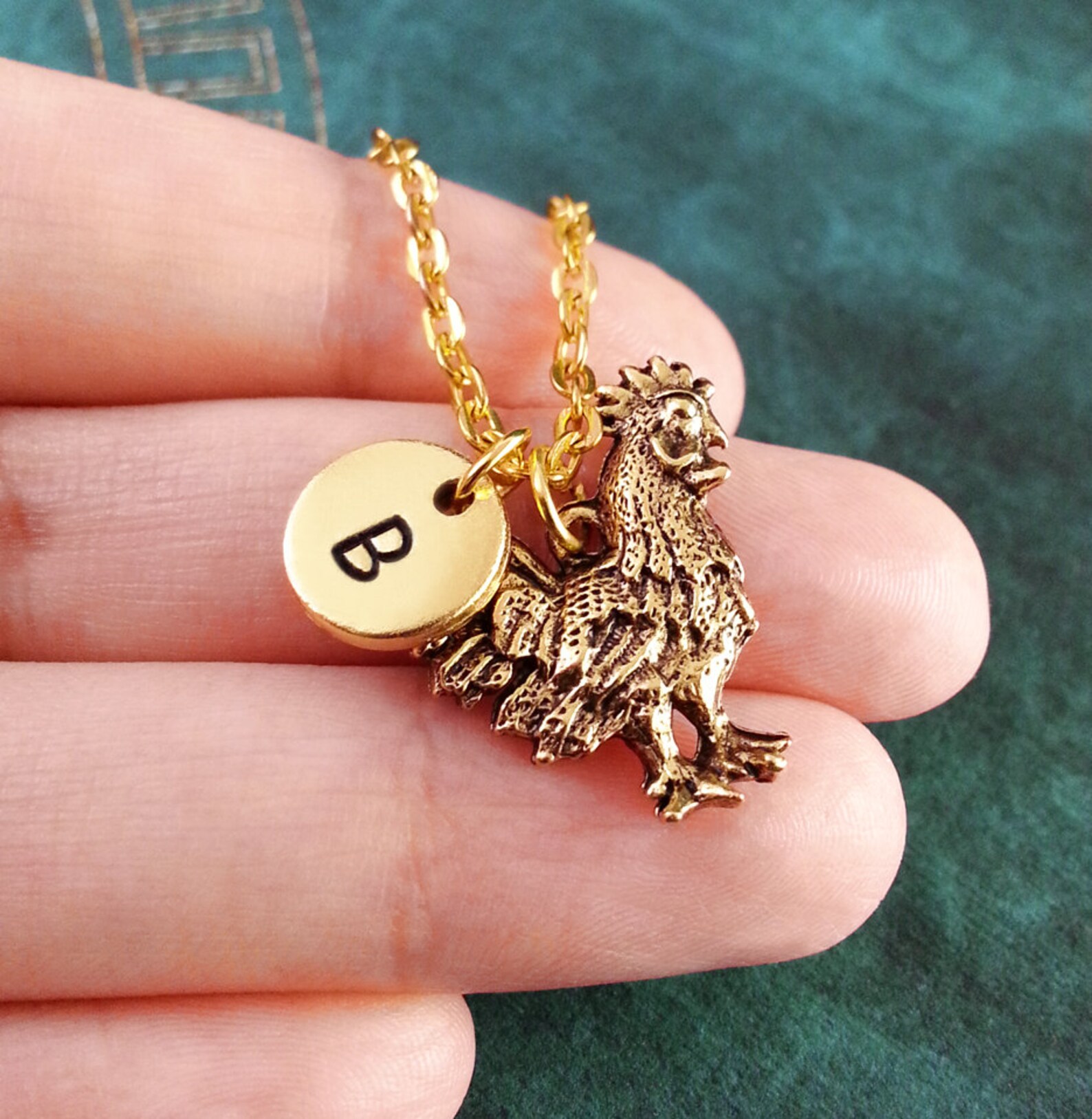 Gold Rooster Keychain Rooster Keyring Custom Keyring | Etsy