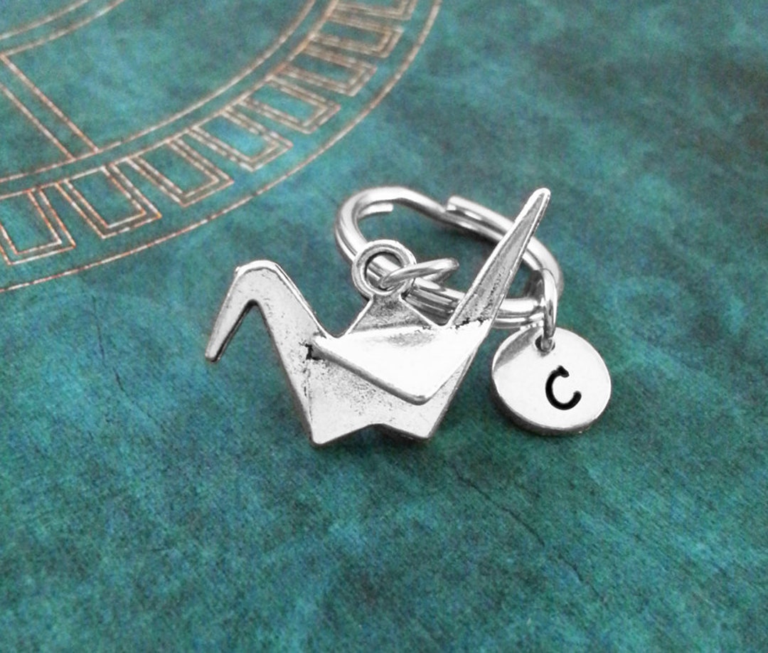 Paper Crane Keychain VERY SMALL Origami Crane Keyring Personalized ...