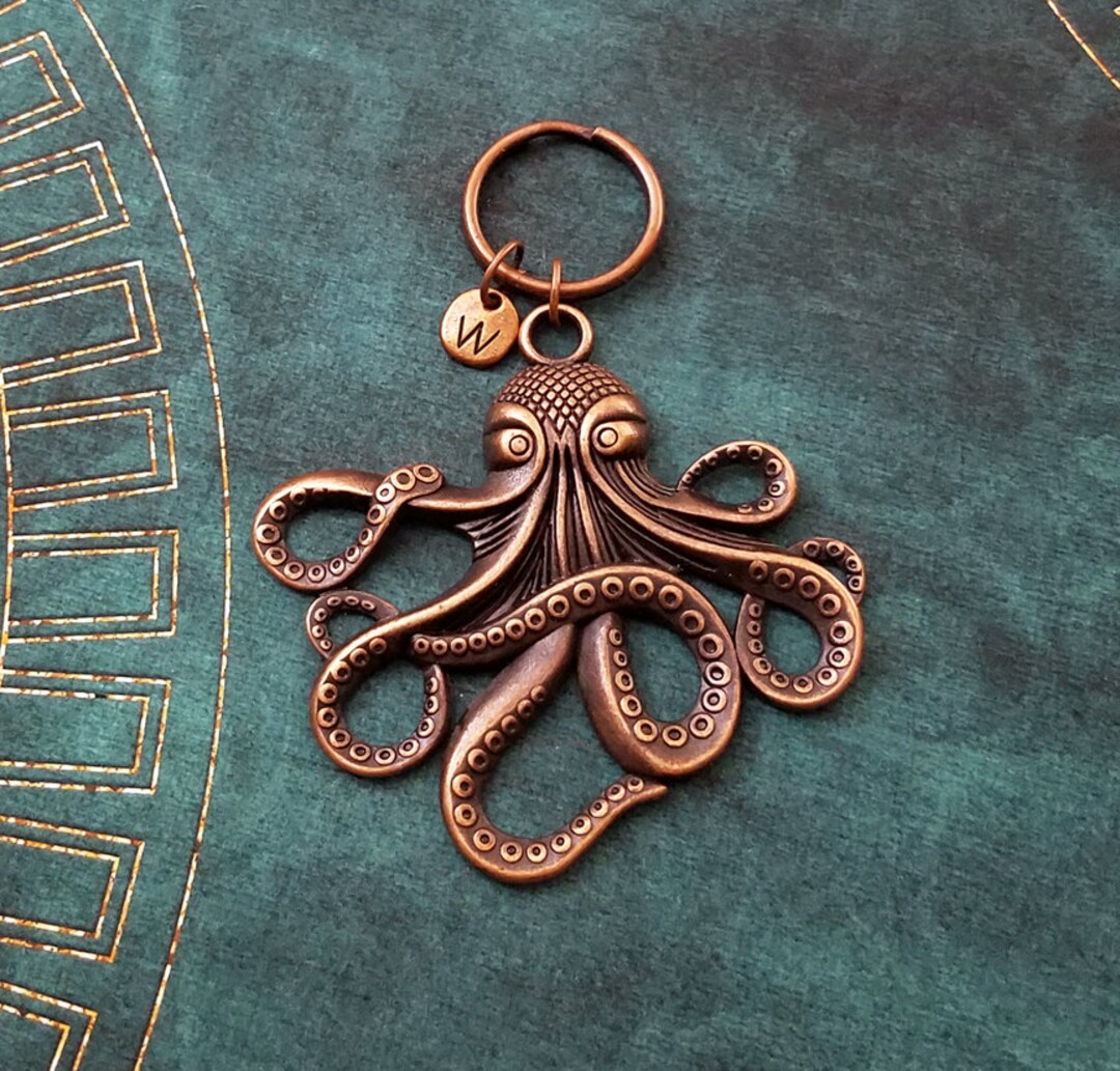 Octopus Keychain LARGE Octopus Keyring Personalized Keychain Custom ...