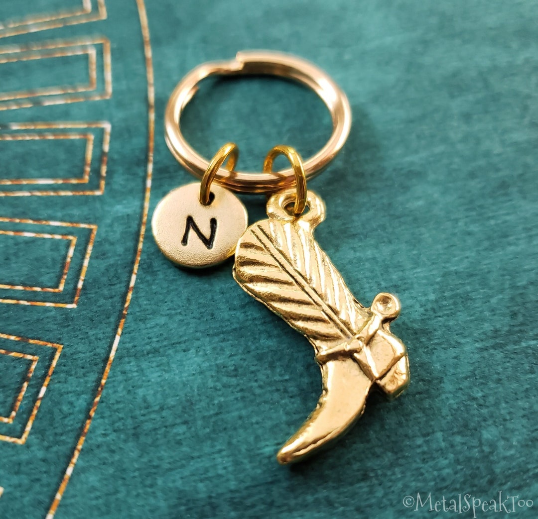 Cowboy Keychain Cowgirl Keyring Cowboy Boot Pendant Personalized ...