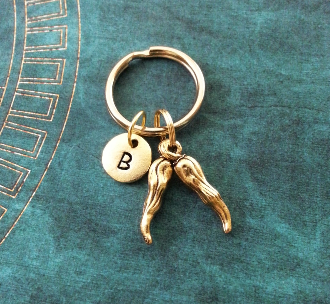 Chili Pepper Keychain VERY SMALL Hot Peppers Keyring Initial Keychain ...