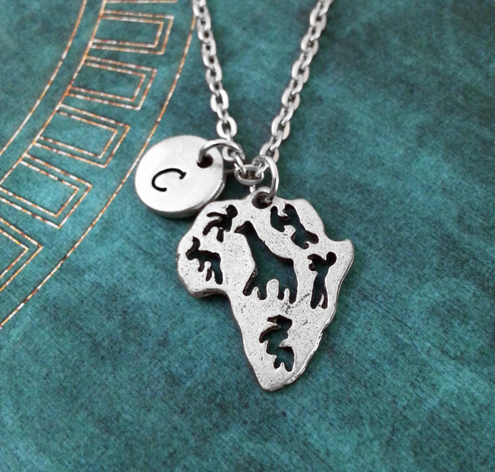 Africa Keychain Personalized Hand Stamped Silver Africa - Etsy