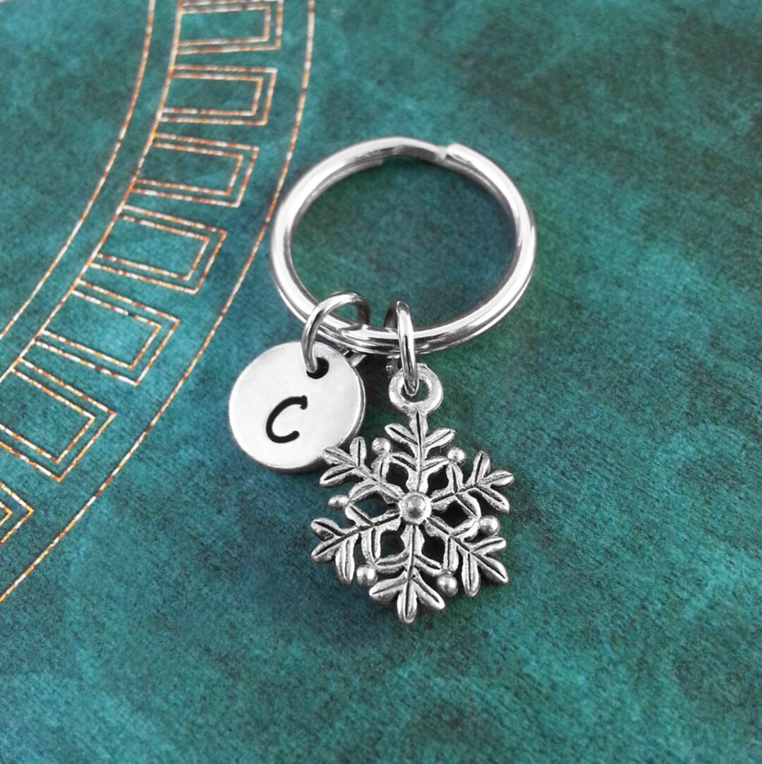 Snowflake Keychain, Personalized Keychain, Winter Snowflake Keyring ...