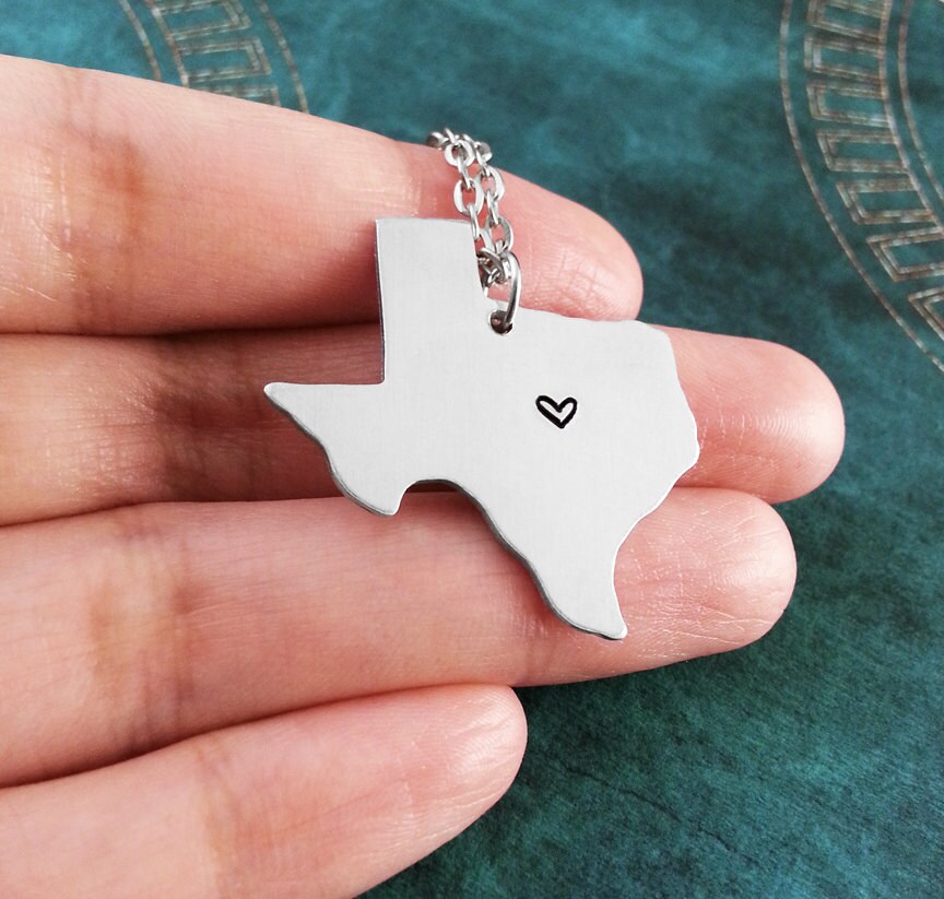 Texas Keychain Personalized Hand Stamped Texas Keyring Long - Etsy