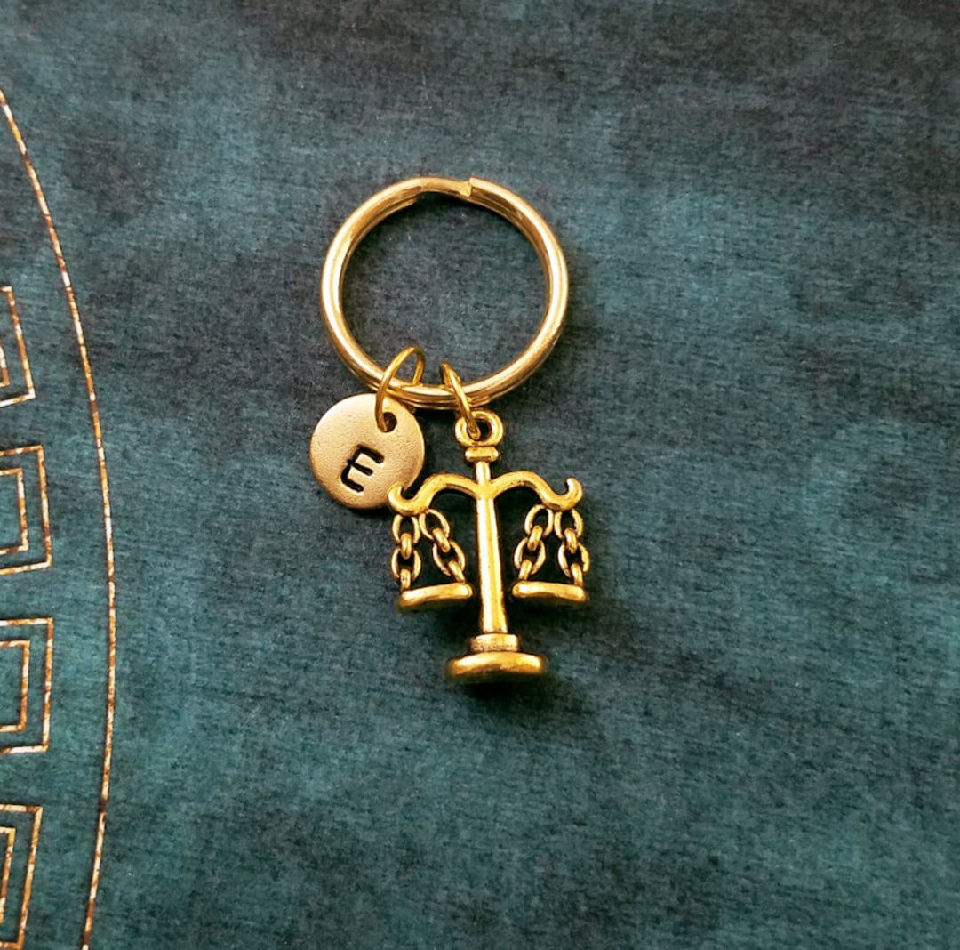 Scales Keychain VERY SMALL Scale Charm Keychain Scales Keyring Lawyer ...