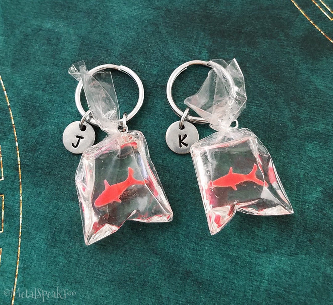 Goldfish Keychain SET of 2 SMALL Goldfish Keyrings Fish Keychain ...