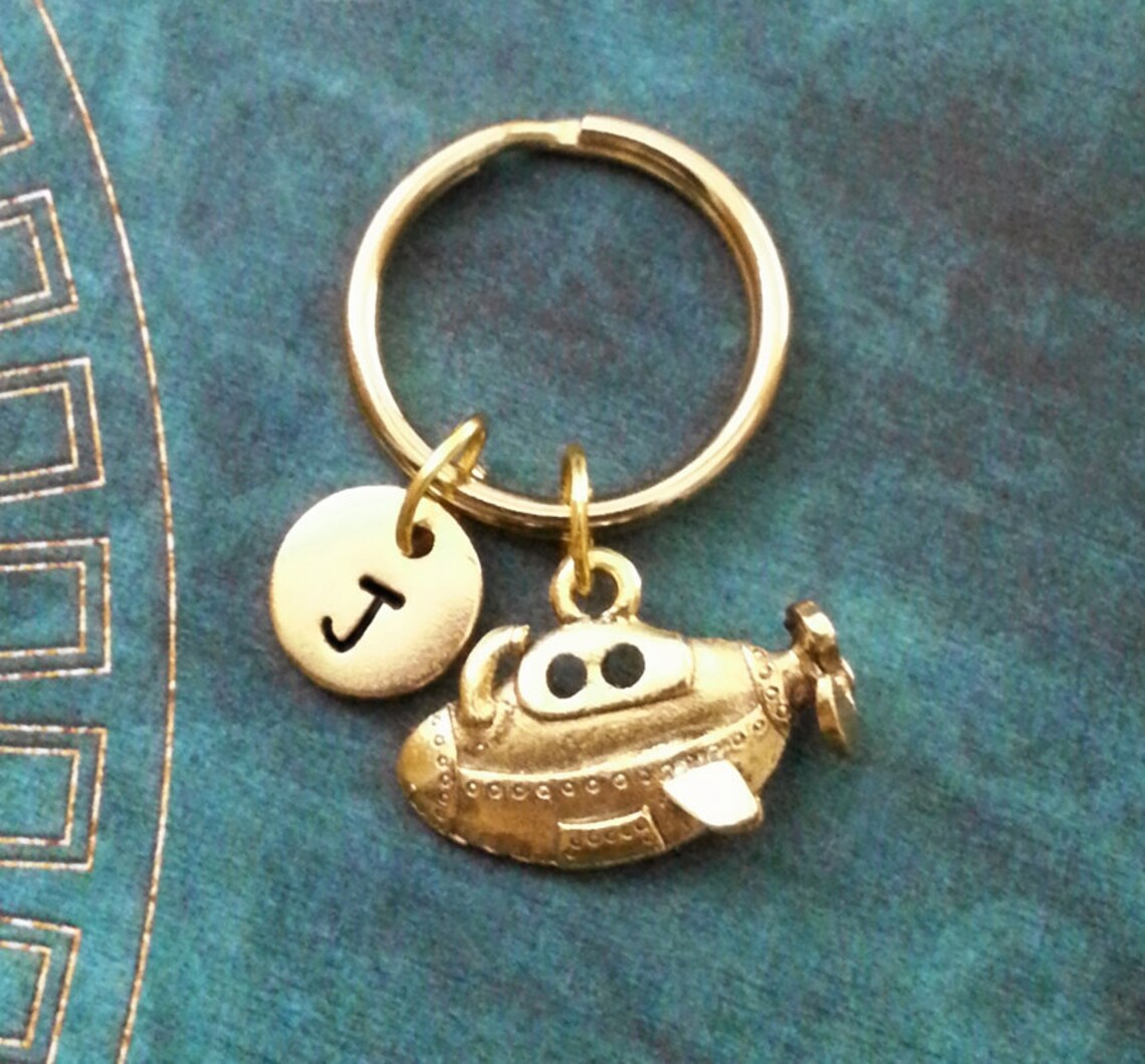 Submarine Keychain SMALL Submarine Keyring Gold Submarine - Etsy
