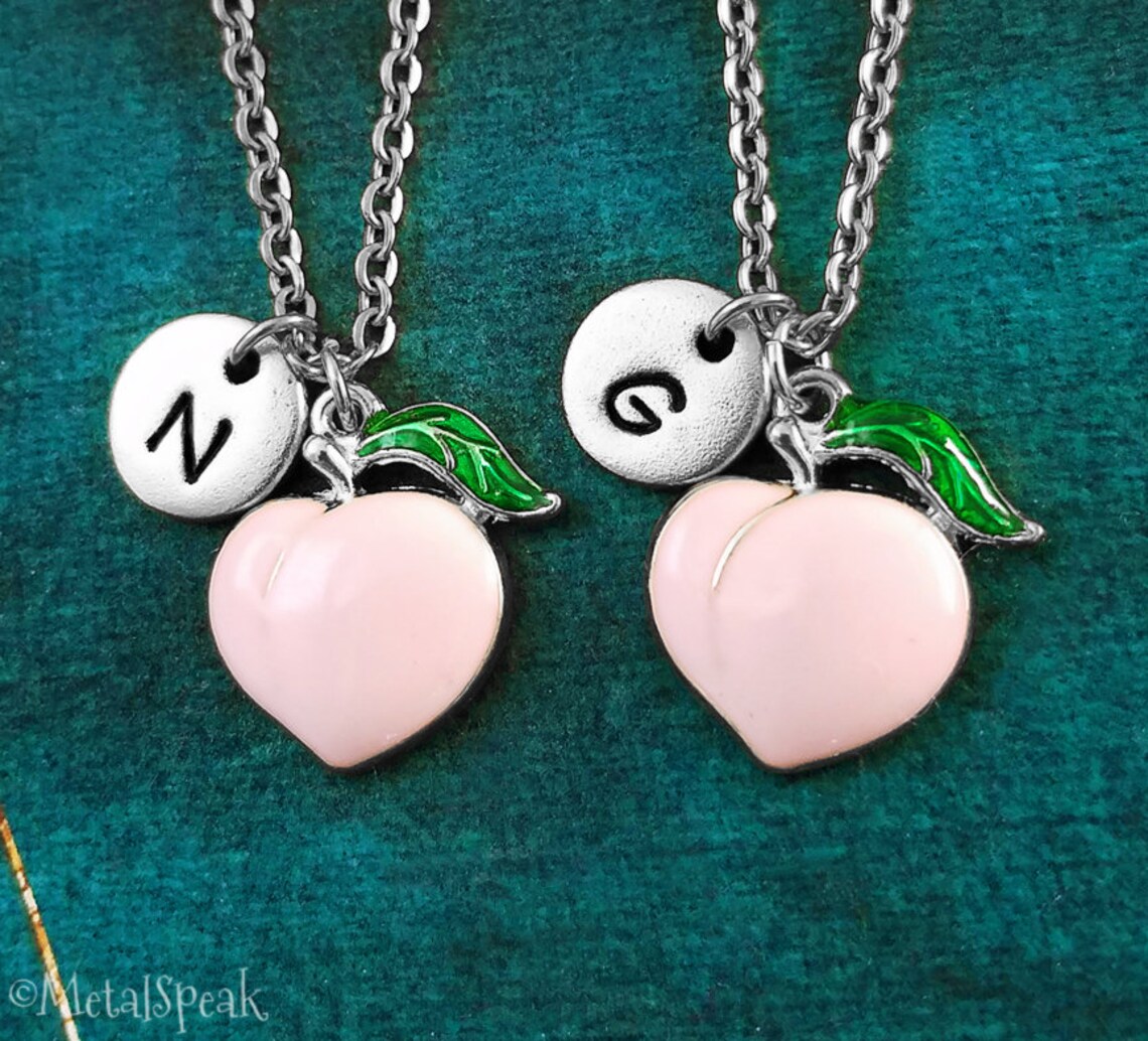 Peach Keychain SET of 2 SMALL Peach Keyrings Booty Keychain - Etsy