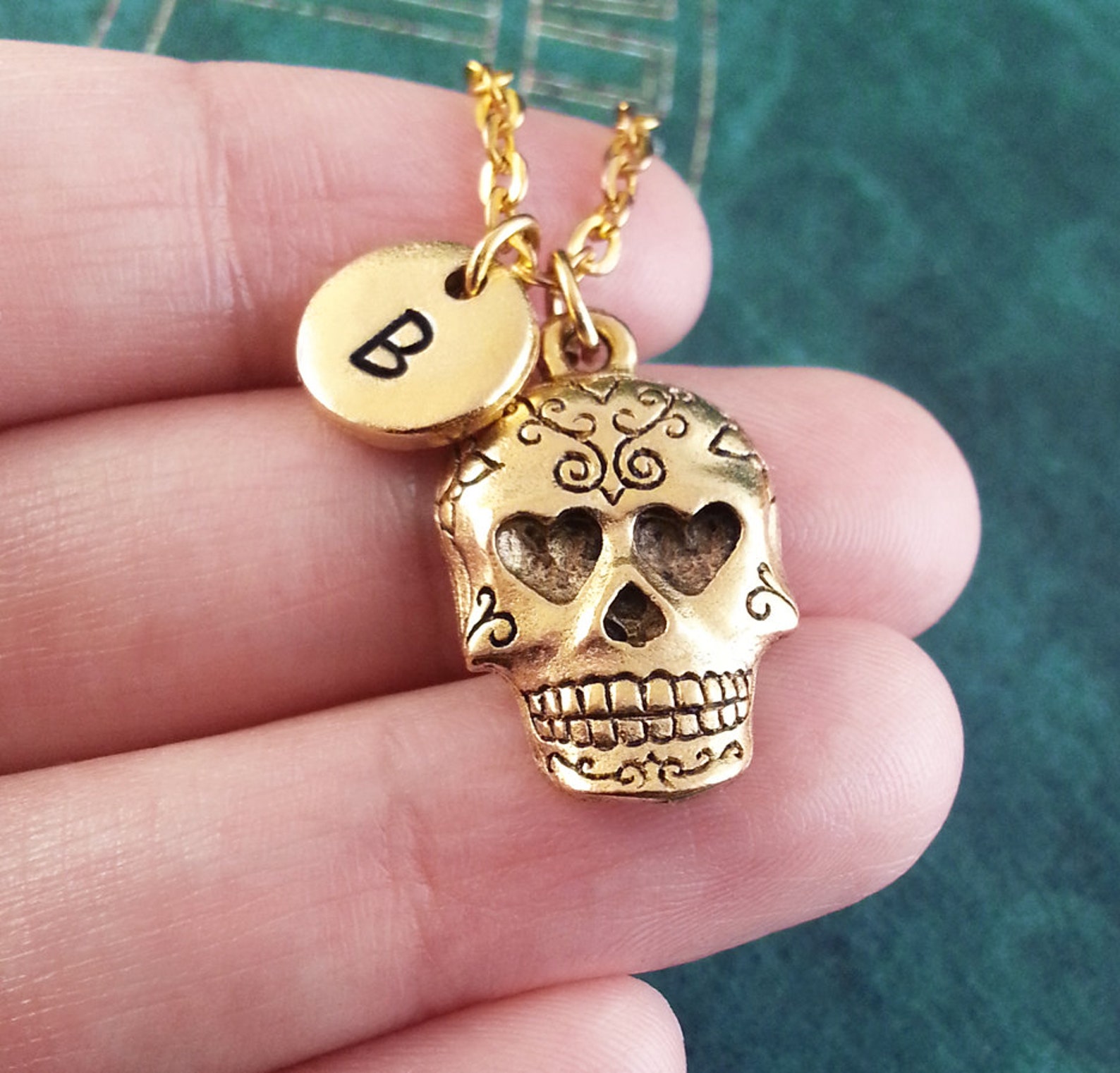 Sugar Skull Keychain SMALL Day Of The Dead Keychain | Etsy