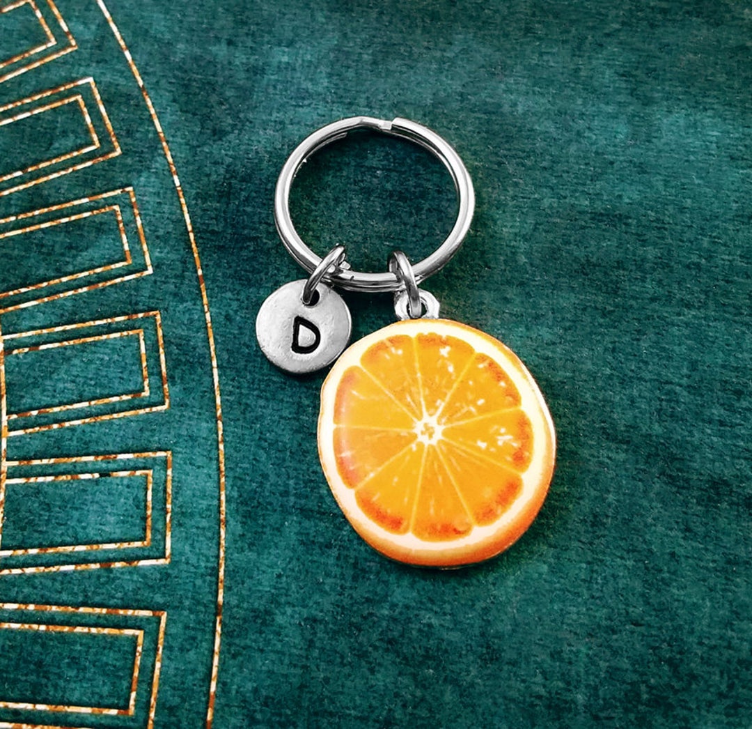 Orange Keychain SMALL Orange Keyring Food Keychain Orange Slice Fruit ...