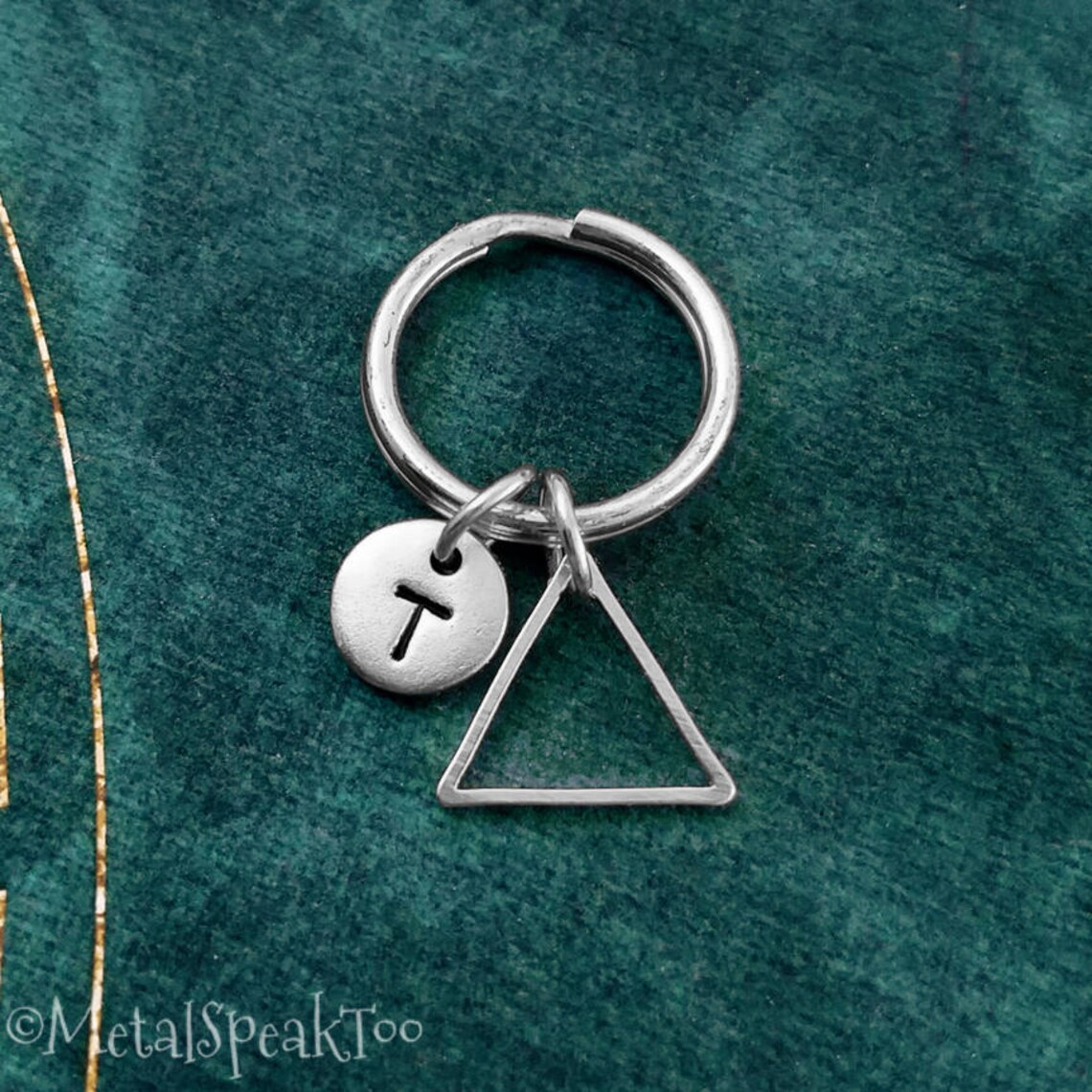 Triangle Keychain VERY SMALL Triangle Keyring Geometric Keychain ...
