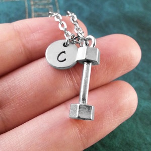 Dumbbell Keyring, Personalized Necklace, Barbell Pendant, Custom Key ...