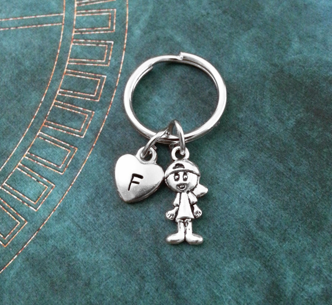 Little Boy Keychain, SMALL Personalized Key Ring, Son Keychain Mother's ...