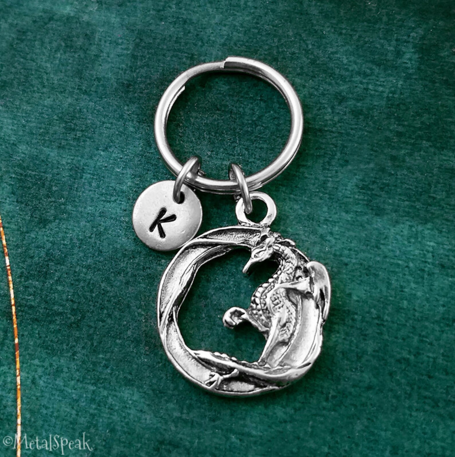 Dragon Keychain SMALL Dragon Keyring Dragon Circle Keychain Boyfriend ...