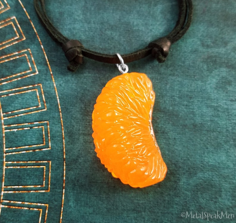 Orange Keychain SMALL Mandarin Orange Slice Keychain Orange Keyring ...