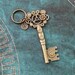 Key Keychain Bronze Skeleton Key Keyring Steampunk Keychain | Etsy