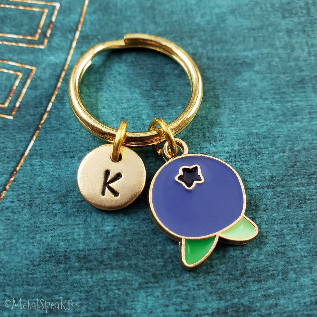 Blueberry Keychain SMALL Blueberry Pendant Keyring Fruit Charm Custom ...