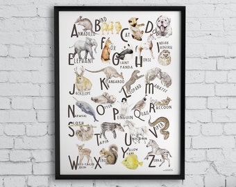 Under the Sea A to Z: ABC Fish Alphabet Poster Original | Etsy