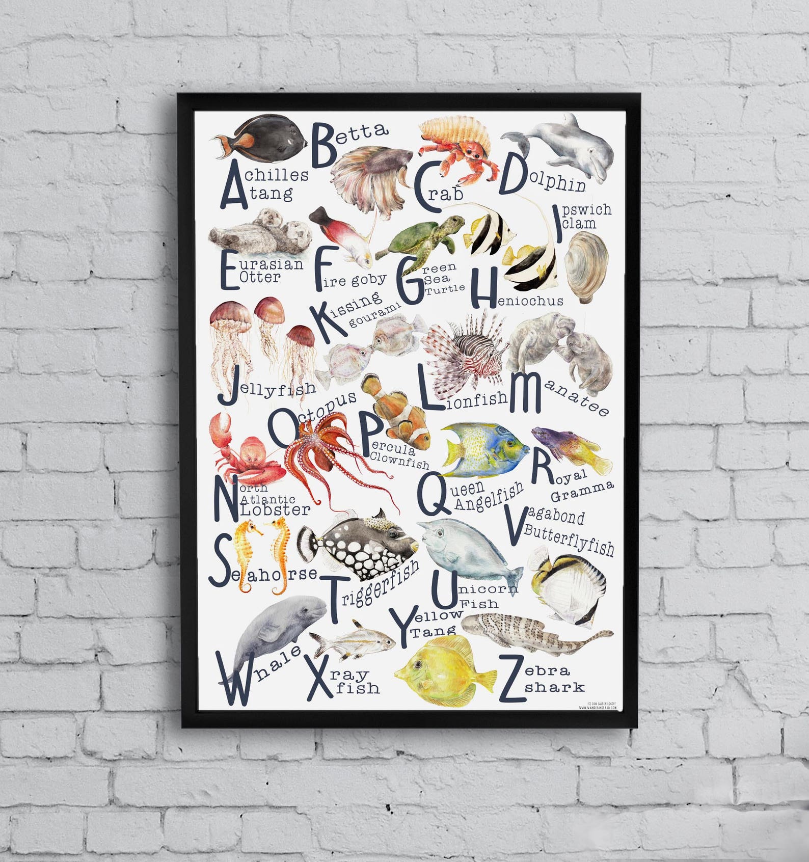 Under the Sea A to Z: ABC Fish Alphabet Poster Original - Etsy UK