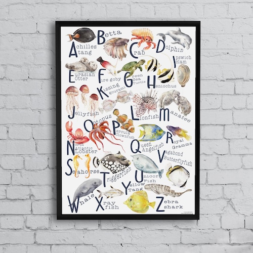 Under the Sea A to Z: ABC Fish Alphabet Poster Original - Etsy