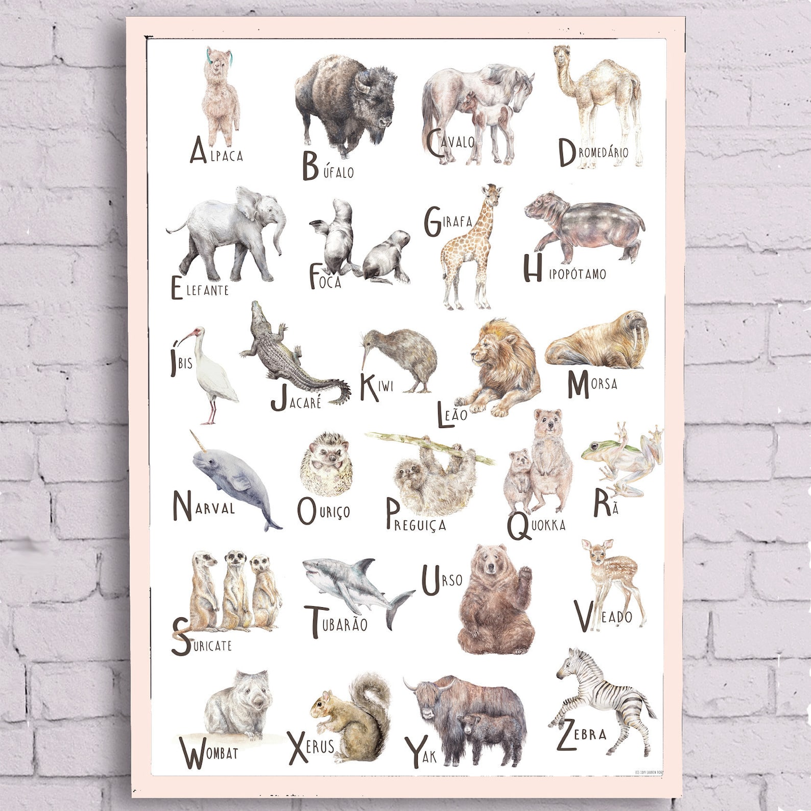 Portuguese Language ABC Animal Alphabet - Etsy