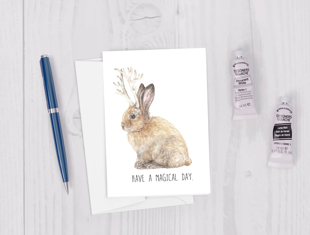 Jackalope Antler Magical Day Greeting Card Funny, Quirky Birthday All ...