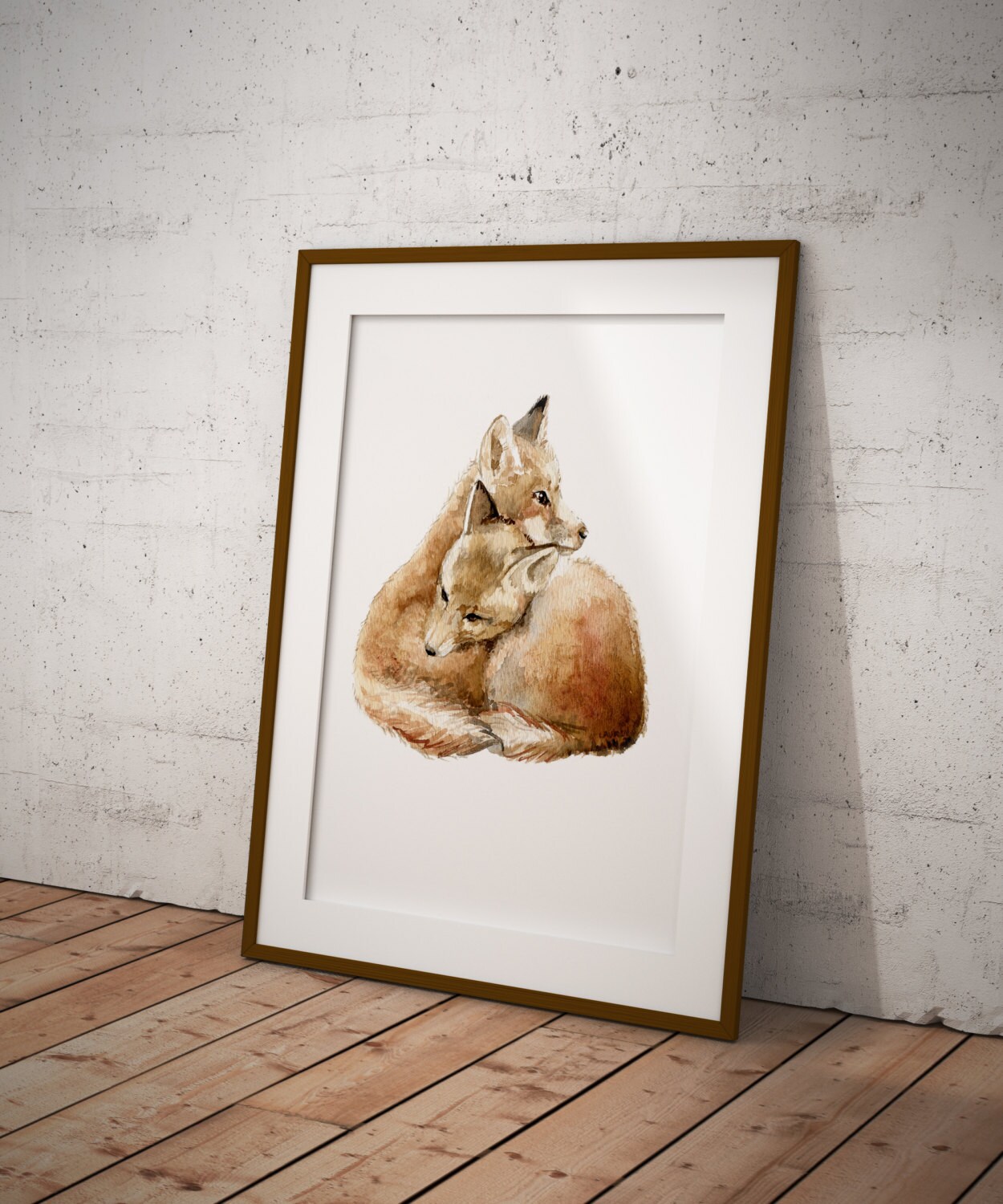 Fox Cubs Cuddling Limited Edition Print 8.5x11 Watercolor - Choose From ...