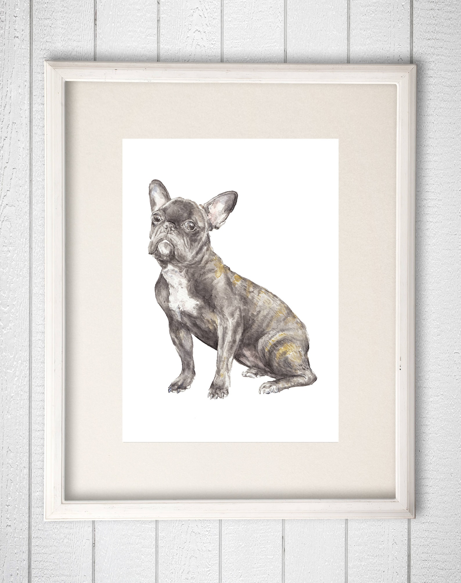 French Bulldog Brindle Limited Edition Print 8.5x11 Watercolor - Etsy
