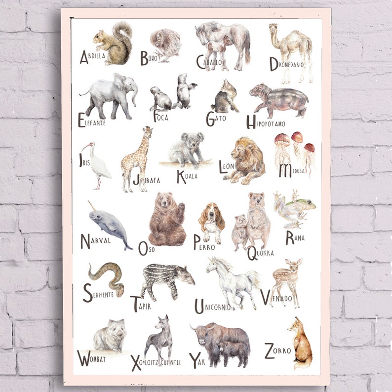Spanish Language ABC Animal Alphabet - Etsy