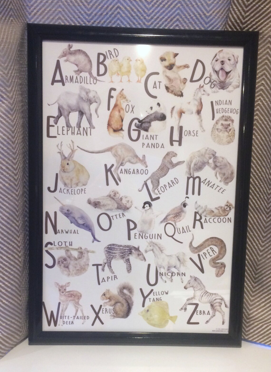 ABC Animal Alphabet Poster Original Watercolors - Etsy