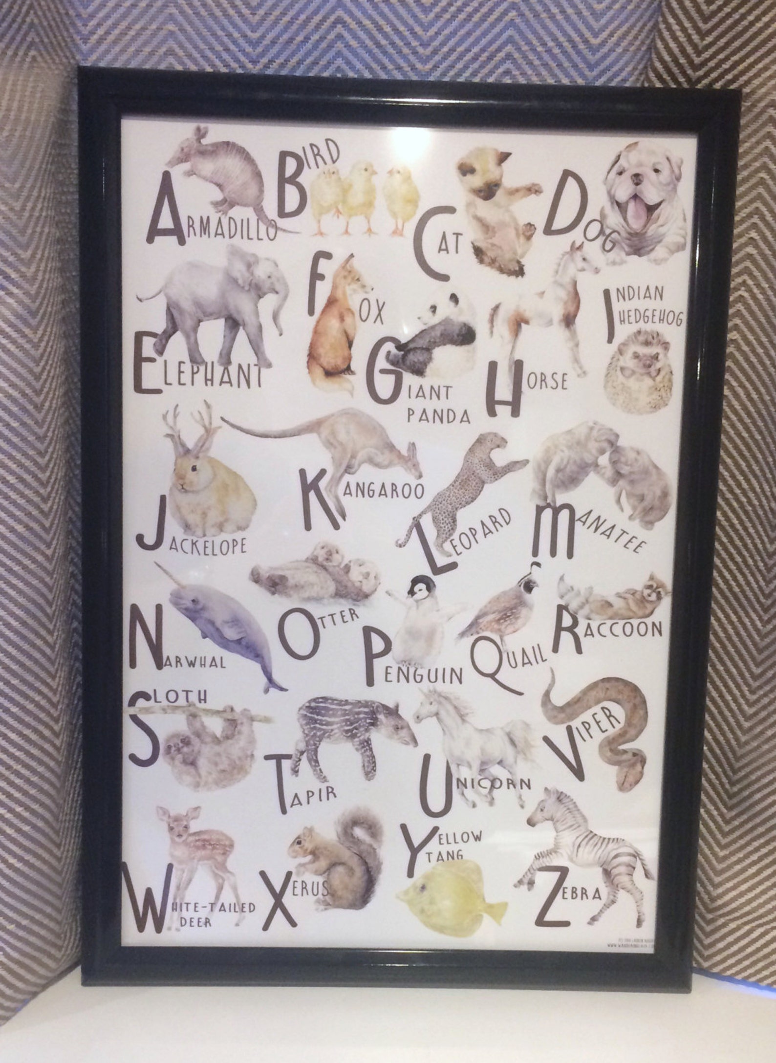 ABC Animal Alphabet Poster Original Watercolors - Etsy