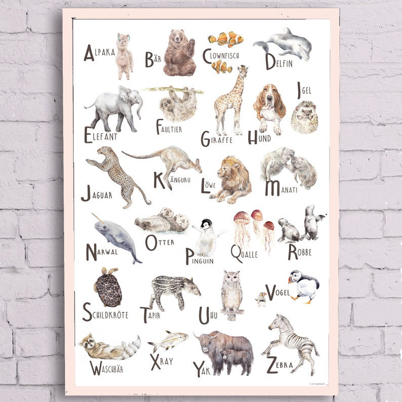 German Language ABC Animal Alphabet - Etsy