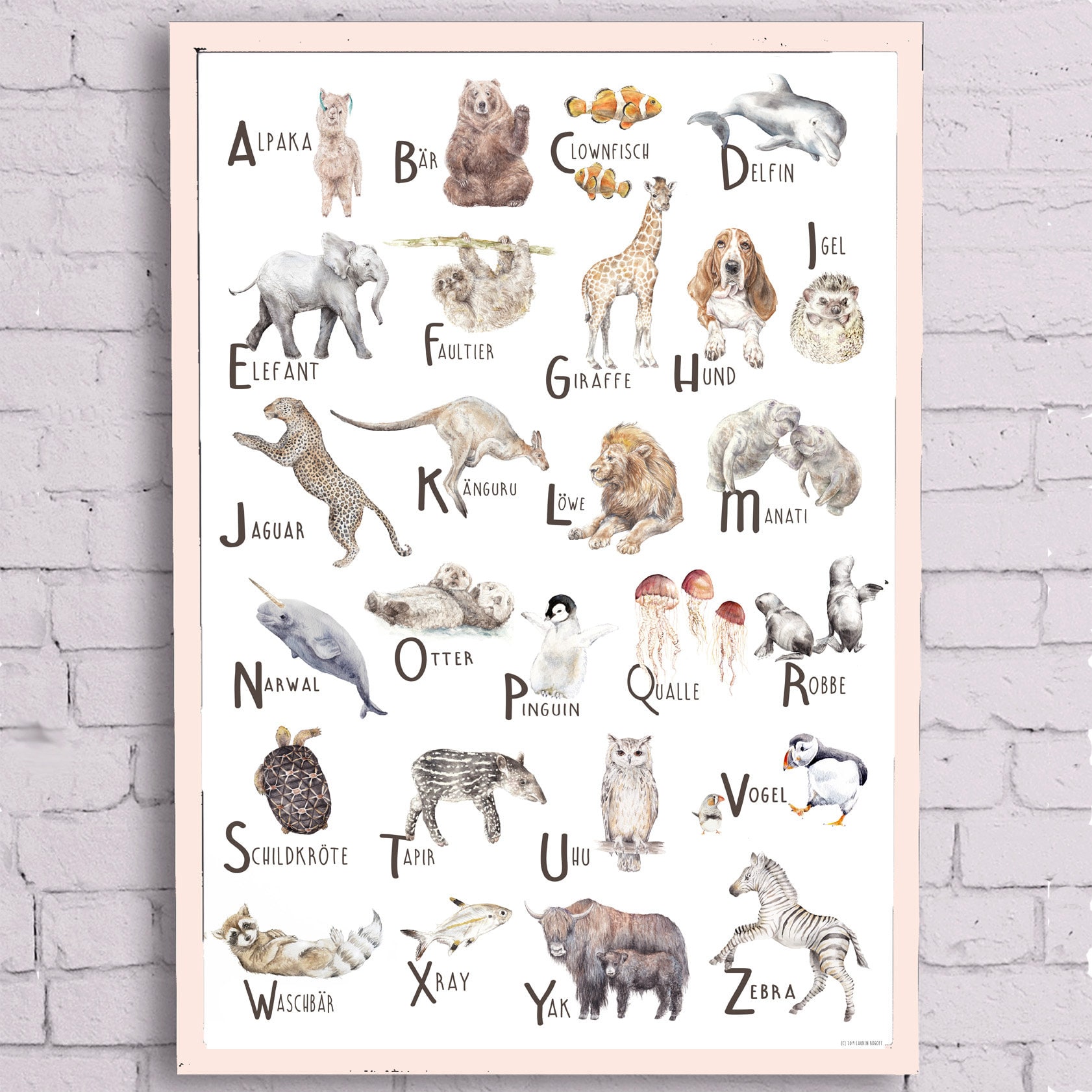 German Alphabet Poster