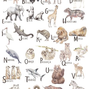Portuguese Language ABC Animal Alphabet - Etsy