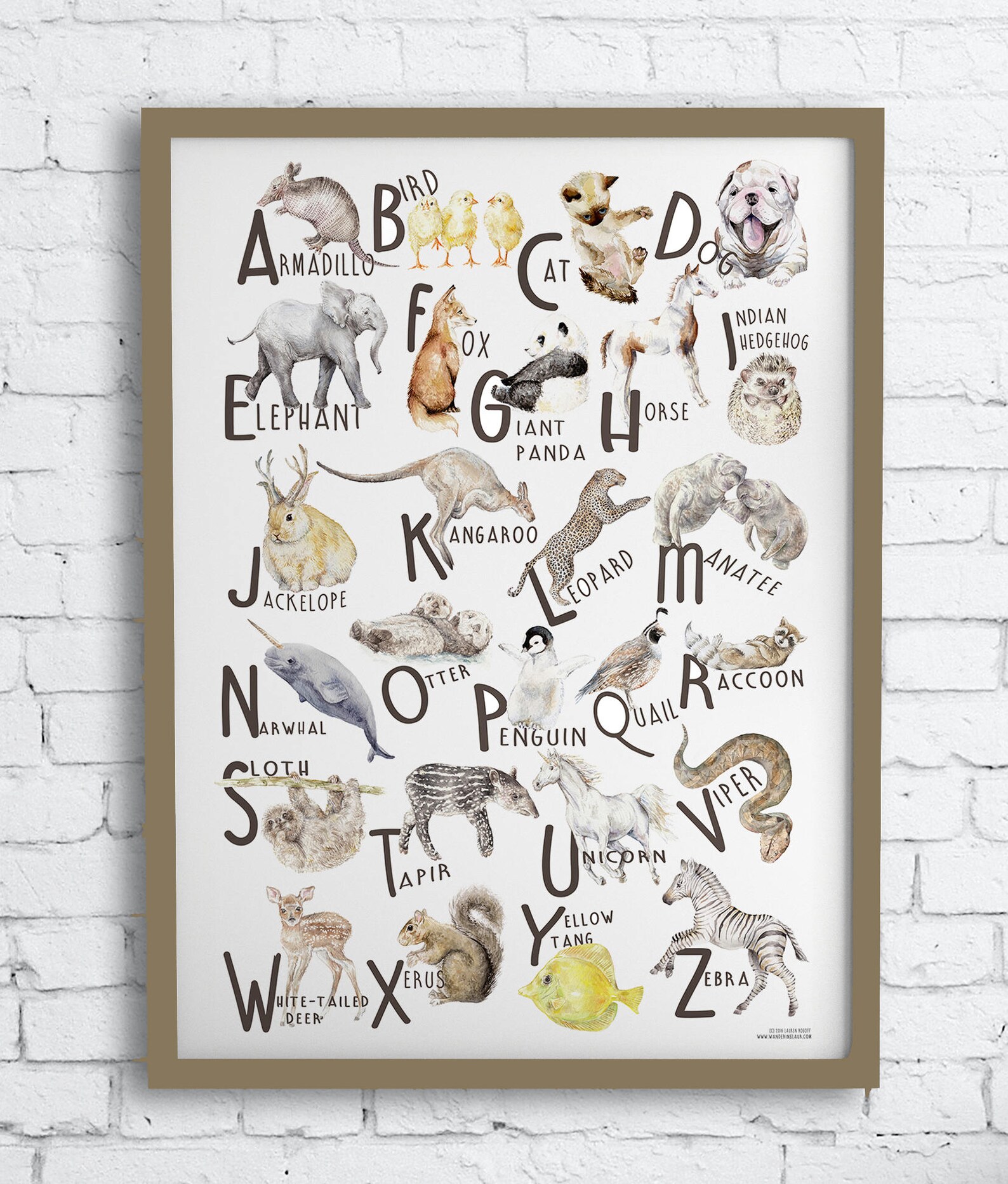 ABC Animal Alphabet Posters 18 X 24 Choose From Six - Etsy