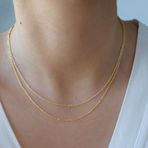 Two Chains in One Necklace . Double Cable Chain Necklace. - Etsy