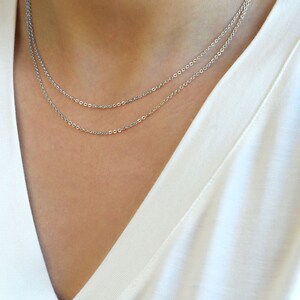 Two Chains in One Necklace . Double Cable Chain Necklace. - Etsy