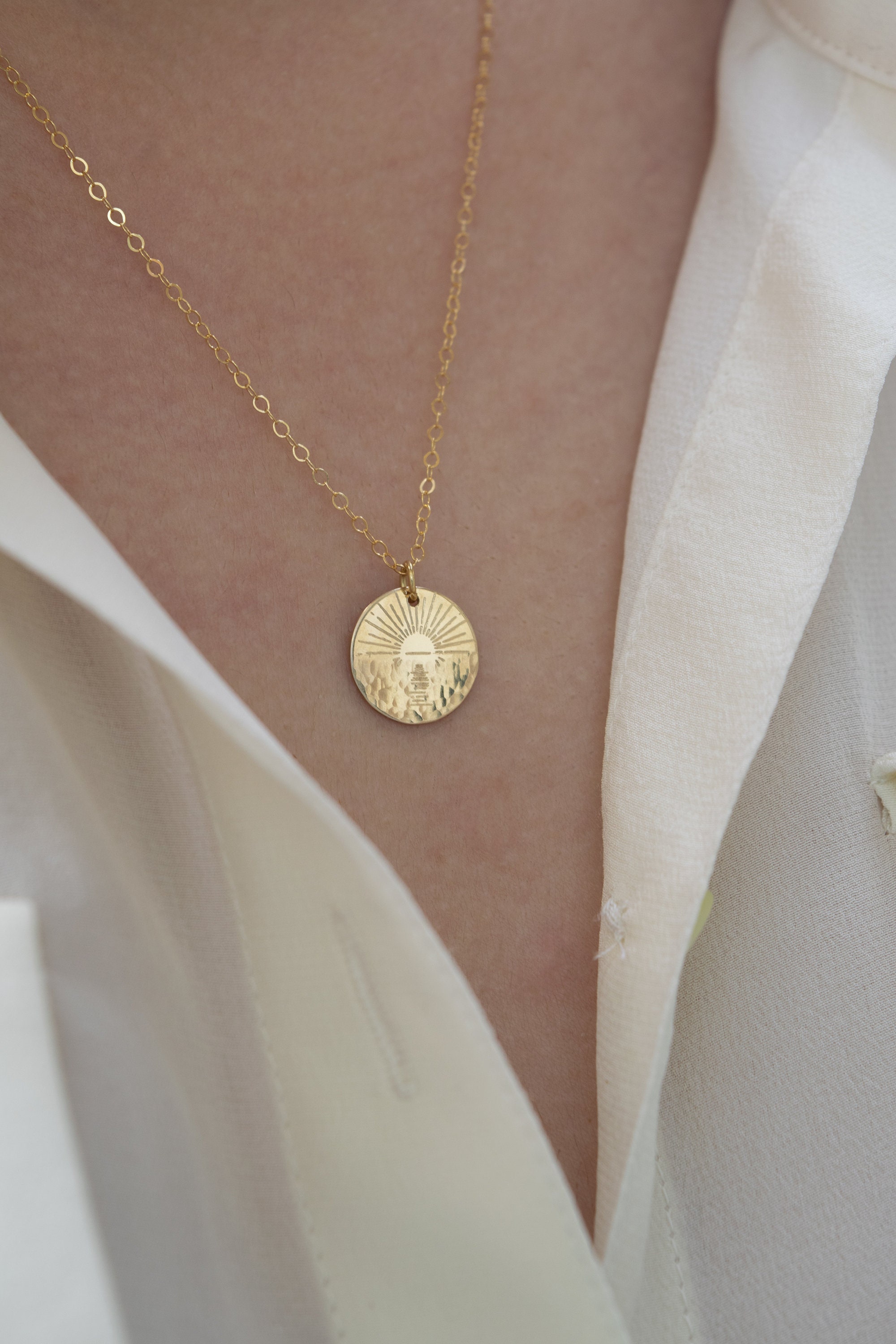 Sunset Water Necklace . Sunrise Over Sea Necklace . - Etsy