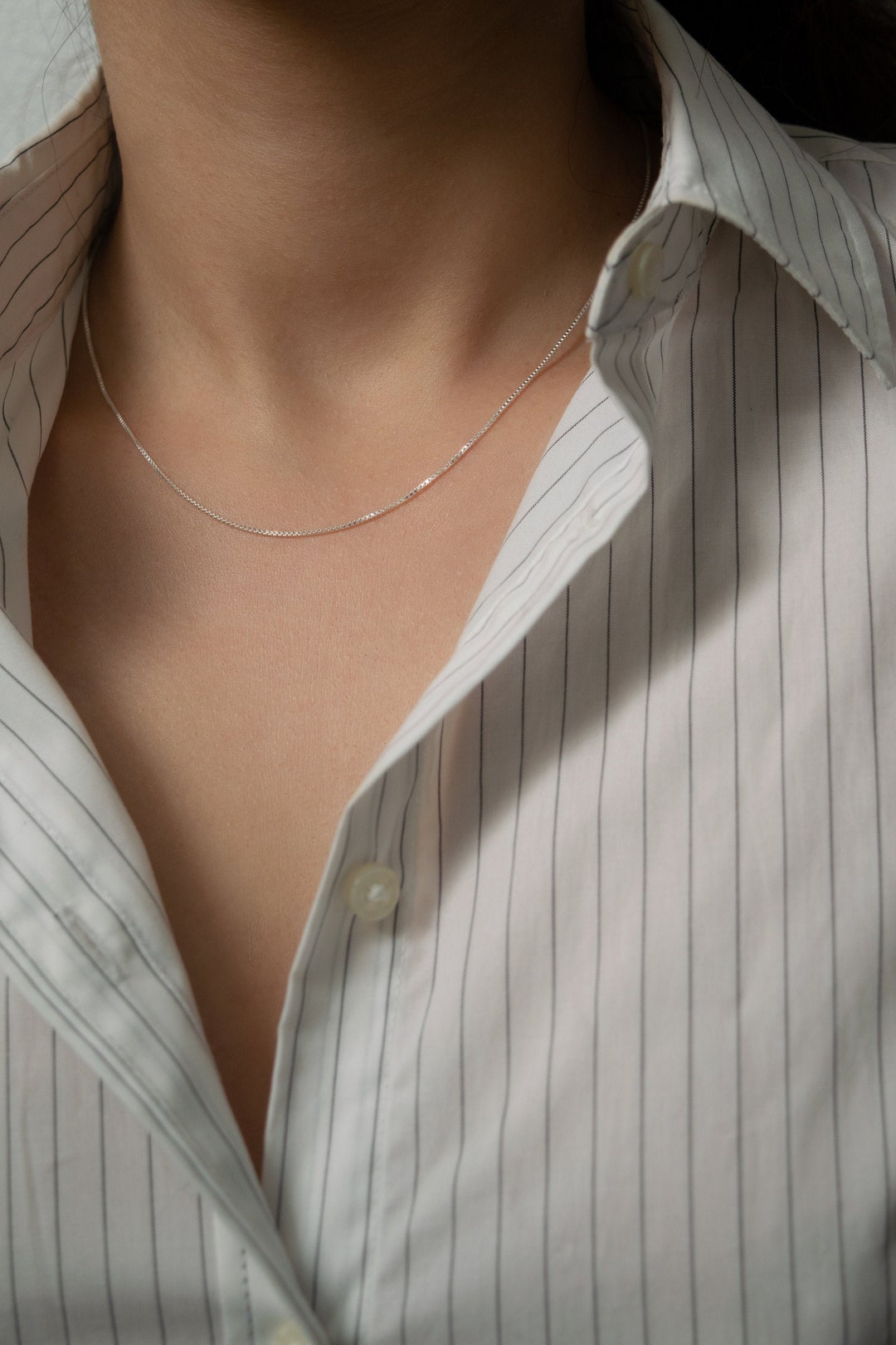 Square Box Chain . Dainty Chain Necklace in 14K Gold Filled, Sterling ...