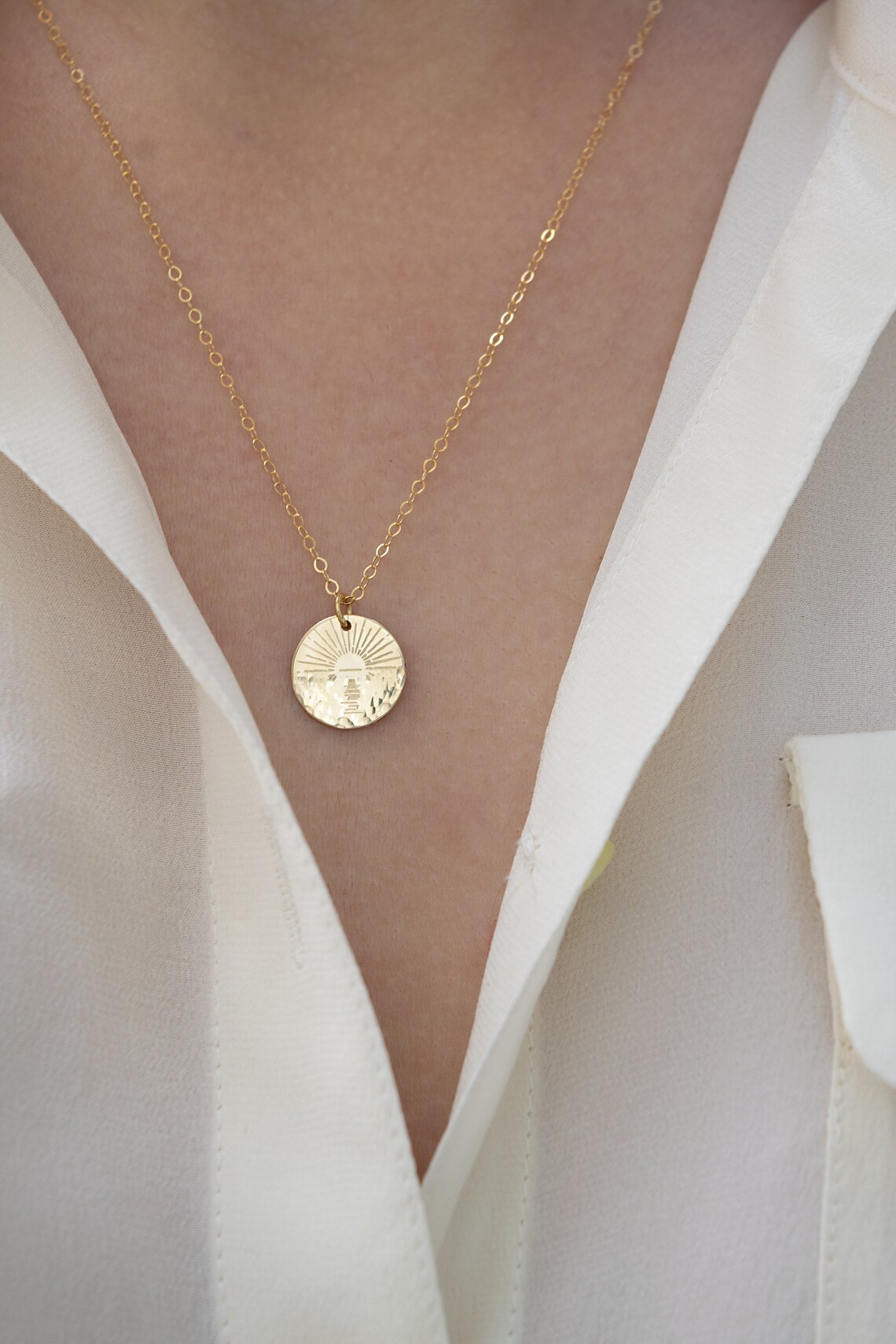 Sunset Water Necklace . Sunrise Over Sea Necklace . - Etsy