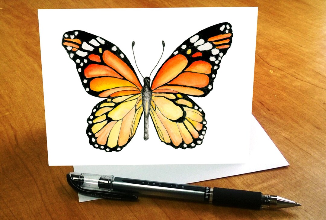 Monarch Butterfly Note Cards: Watercolor Stationery Set - Etsy