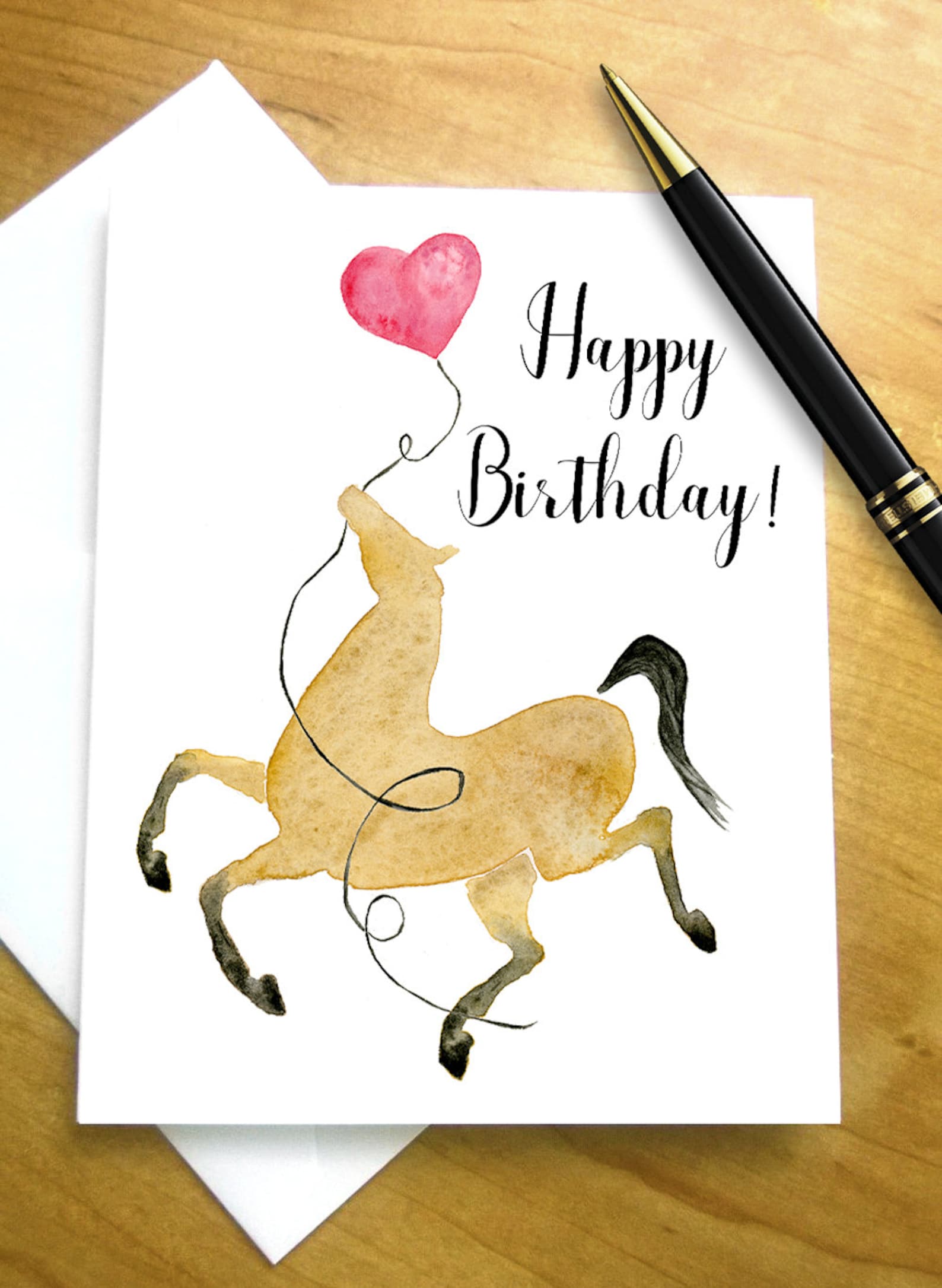 HORSE BIRTHDAY CARD, Horse Happy Birthday Card, Horse Lover Birthday ...
