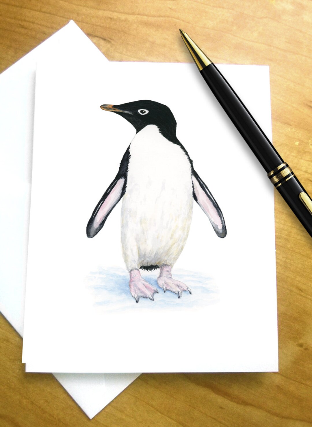 PENGUIN NOTE CARDS, Penguin Stationary, Watercolor Penguin Stationery ...